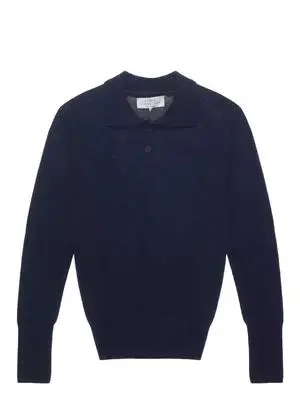 Studio Nicholson Polo-neck Wool Polo Shirt - Blue