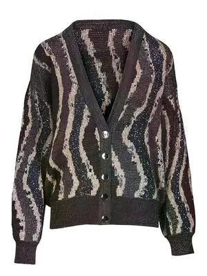 Missoni Wave Pattern Knit Cardigan - Brown