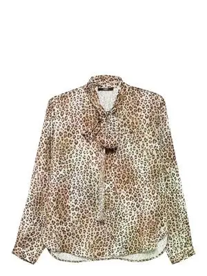 Seventy Leopard-print Tie-neck Blouse - Brown