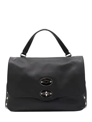ZANELLATO Stud-embellished Flap Tote Bag - Black