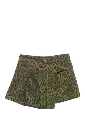 ANDERSSON BELL Leopard-Print Pleated Wrap Skort