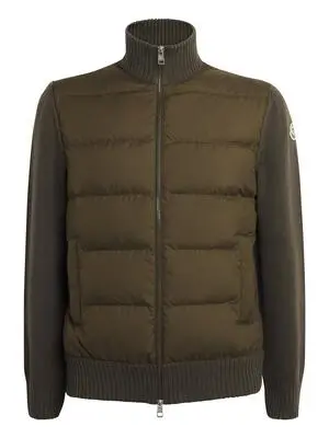 Moncler Cotton Down-front Cardigan - Green
