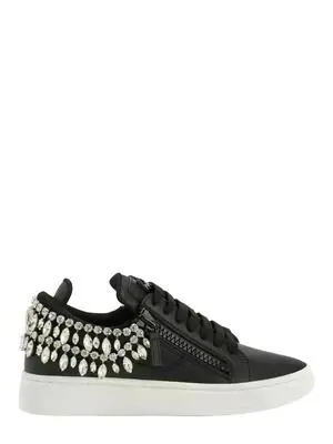 GIUSEPPE ZANOTTI Crystal-embellished Low-top Sneakers - Black