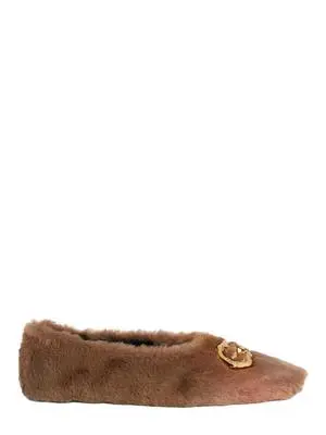 GIUSEPPE ZANOTTI Lucreciia Faux Fur Loafers - Brown