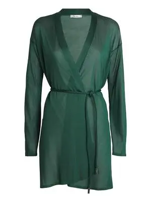 Max Mara Viscose Wrap Cardigan - Green