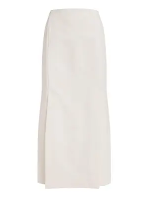 RÓHE Satin Pencil Midi Skirt - White