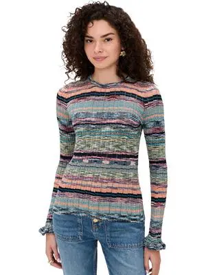 Ulla Johnson Maci Long Sleeve Knit Pullover - Azurite