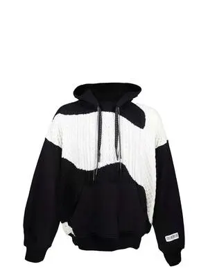 MOSTLY HEARD RARELY SEEN Cable-knit Panelled Hoodie - Black