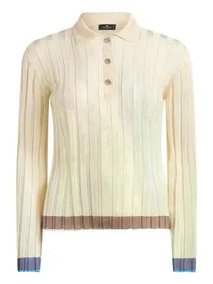 Etro Ribbed Polo Shirt - Neutrals