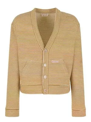 Marni Striped Button-up Cardigan - Neutrals
