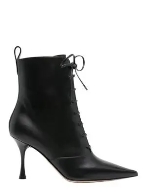 GIANVITO ROSSI 85mm Lace-up Pointed-toe Boots - Black