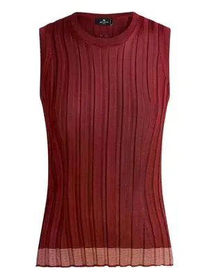 Etro Ribbed Sleeveless Top - Red