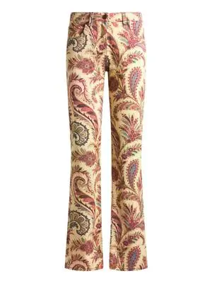 Etro Paisley-print Straight-leg Jeans - Neutrals