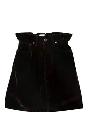 Miu Miu Velvet Mini Skirt - Brown