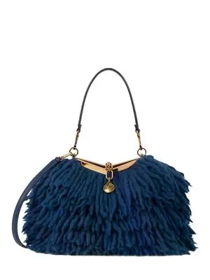 Etro Vela Wool Shoulder Bag - Blue