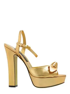 Dolce & Gabbana 115mm Leather Heeled Sandals - Yellow