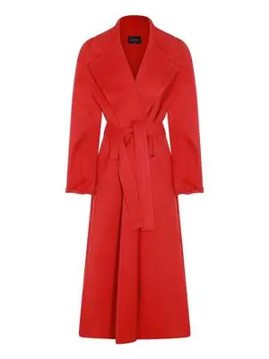 Fabiana Filippi Grey Coat With Sequins Details Red