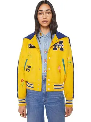 MOTHER The Split Hood Team Spirit Drop Out Jacket - Yellow