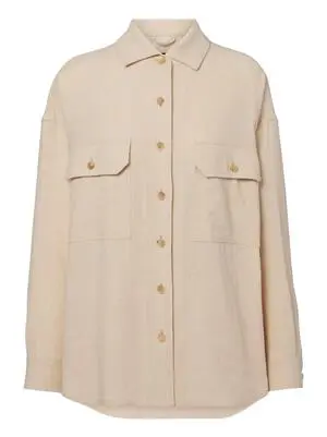 Loro Piana Linen And Wool Button-down Shirt - Beige