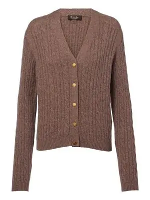 Loro Piana Treccia Cable-knit Cashmere Cardigan - Brown