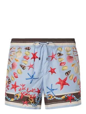 Dolce & Gabbana Printed Swim Trunks - Blue