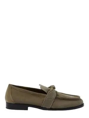 Bottega Veneta Astaire Knot Suede Loafers - Green