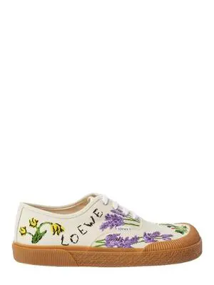 Loewe Terra Vulca Embroidered Canvas Sneakers - Beige