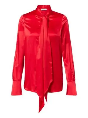 Nina Ricci Lavalliere Silk Crêpe De Chine Shirt - Red