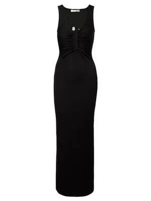 Christopher Esber Crystal Pin Embellished Jersey Maxi Dress - Black