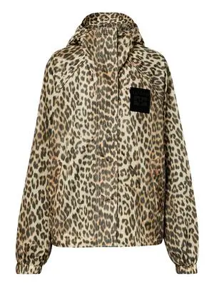 GANNI Leopard-print Recycled Nylon Jacket - Multicoloured