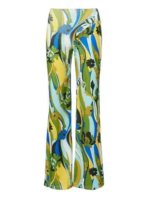 Christopher Esber Acidic Floral Jersey Wide-leg Pants - Multicoloured