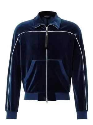 TOM FORD Cotton-blend Velour Track Jacket - Blue