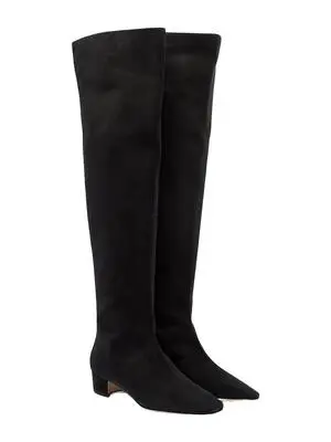 Manolo Blahnik Gore Suede Over-the-knee Boots - Black