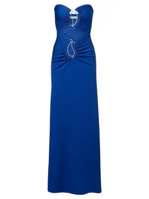 Christopher Esber Paisley Disconnect Gathered Maxi Dress - Blue