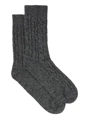 Loro Piana Treccia Cable-knit Cashmere Socks - Grey