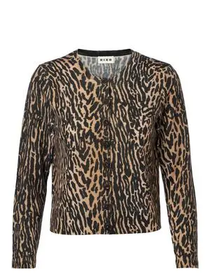 Rixo Peony Leopard-print Wool Cardigan - Multicoloured