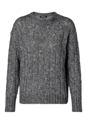Max Mara Cotton, Alpaca, And Wool Sweater - Grey