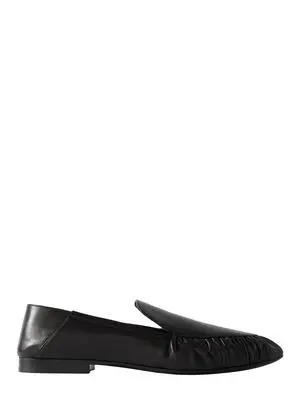 Saint Laurent Alain Collapsible-heel Leather Loafers - Brown