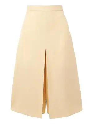 Valentino Garavani Layered Canvas Wide-leg Pants - Cream