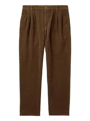 Saint Laurent Straight-leg Cotton-corduroy Trousers - Brown