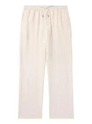 Mr P. Edward Straight-leg Garment-dyed Linen Trousers - Neutrals