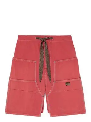 Kapital Straight-leg Cotton-twill Shorts - Red