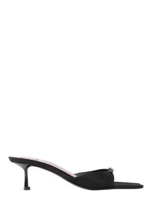 Saint Laurent Daisy 50 Crystal-embellished Satin Mules - Black