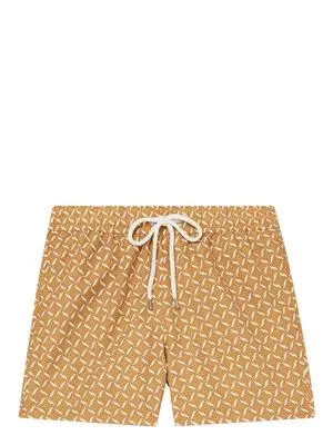 Frescobol Carioca Rio Straight-Leg Printed Swim Shorts Neutrals