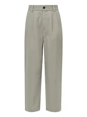 AGOLDE Slater Straight-leg Pleated Cotton-twill Trousers - Neutrals