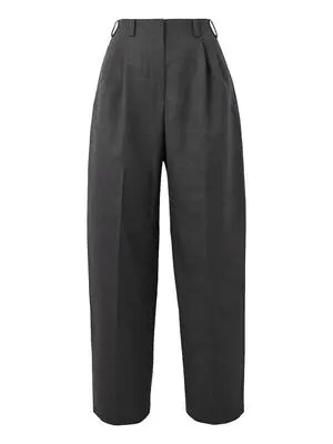 Givenchy Pleated Tapered Wool Pants - Gray