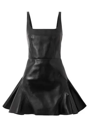 Givenchy Paneled Leather Mini Dress - Black