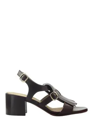 DOUCAL'S Leather Heeled Sandals - Brown