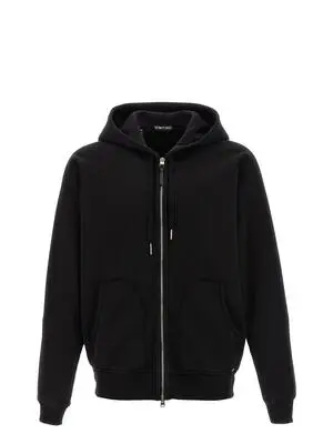 TOM FORD Hooded Zip-up - Black
