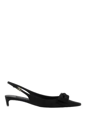 Dolce & Gabbana Satin Slingbacks With Bow Detailing - Black